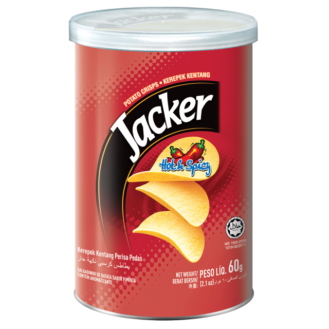 Jacker Potato Crisps 60g Hot & Spicy – Oriental Food Industries Sdn Bhd
