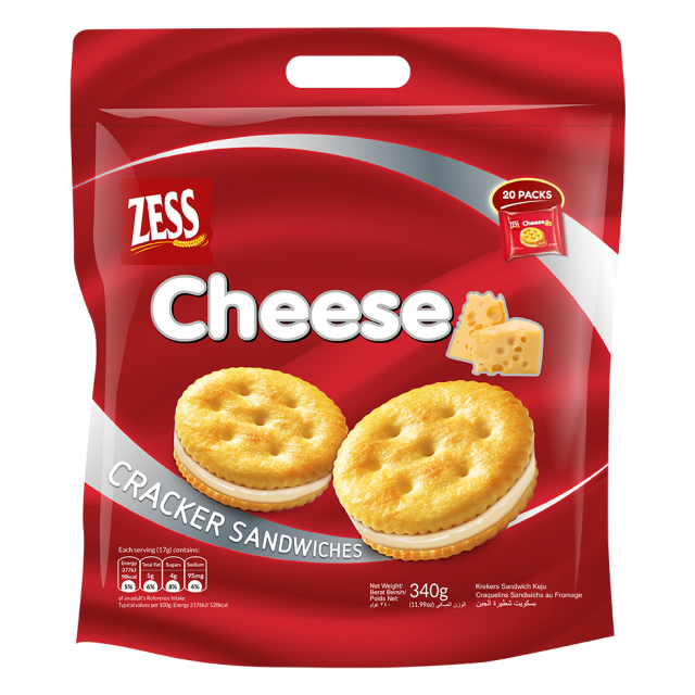 Zess Cracker Sandwiches Cheese 340g – Oriental Food Industries Sdn Bhd